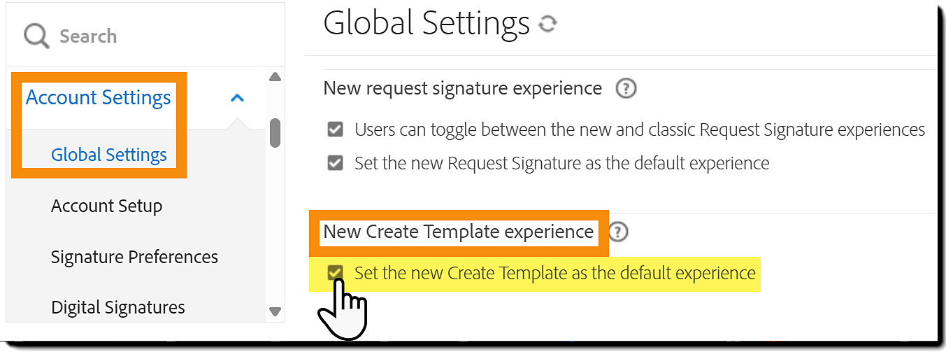 Enable the New create template experience Enable the New create template experience